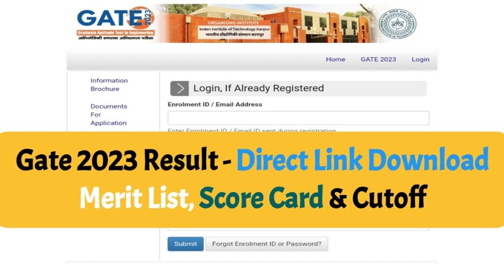 Gate 2023 Result - Direct Link Download Merit List, Score Card & Cutoff ...